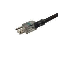 China Plug 3pin and NEMA Female End Type for Outdoor 3 Prong 13 Amp 12/3 SJTW Multiple Black Extension Cord With Light for sale