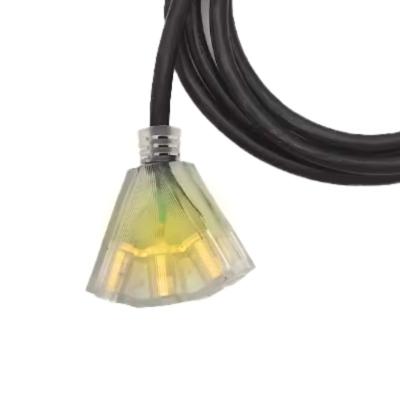 China 20A/250V SJTW Heavy Duty Black Extension Cable with 3 Prongs and Outdoor Lighting Support Customizable Color Selection for sale