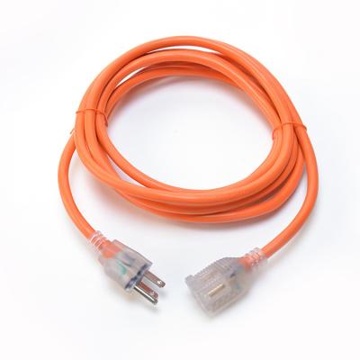 China 16/3 Gauge ETL Certified Outdoor Extension Cord for Cable Customization with Illuminated Indicator 13A 1625W 16AWG SJTW for sale