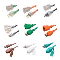 China Heavy Duty 3 Prong Grounded Plug Extension Cable 50 Foot Outdoor with 3 Electrical Power Outlets and PVC Jacket Material for sale