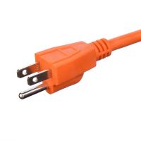 China 100FT ETL Listed SJTW 14/3 Electrical Orange Extension Cord Single Plug NEMA 5-15P to NEMA 5-15R with Length Customized for sale