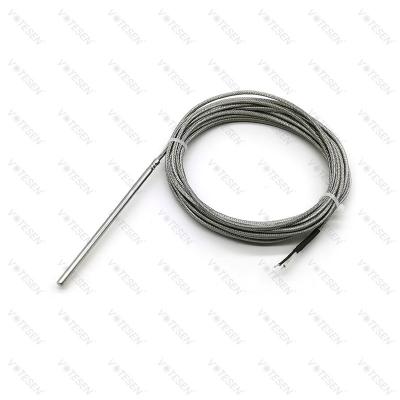 China Fiberglass RTD PT1000 Temp Sensor With Stainless Steel Braided Cable PT100 for sale