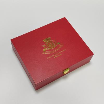 China High quality caviar gift box in PU leather with gold foil logo for 30g and 125g tin water-proof for sale
