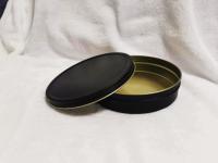 China Vacuum Empty Caviar Tin Can Food Grade Packaging 500ml with matte black inside gold for sale