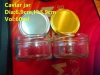 China High Transparent Glass Caviar Packaging Jar 1oz 50-60gram FDA Approved for sale