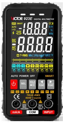 China VICTOR 923E Digital Multmeter with colorful display Smart Auto range multimeter for sale