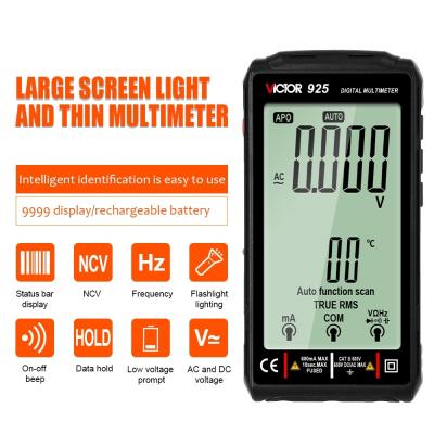 China VICTOR 925 Digital Multimeter with Lithium Battery and Full Screen 9999 LCD Display for sale