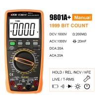 China Victor VC9801A+ 9801 Pocket Multimeter True RMS Temperature Capacimetro Transistor Tester for sale