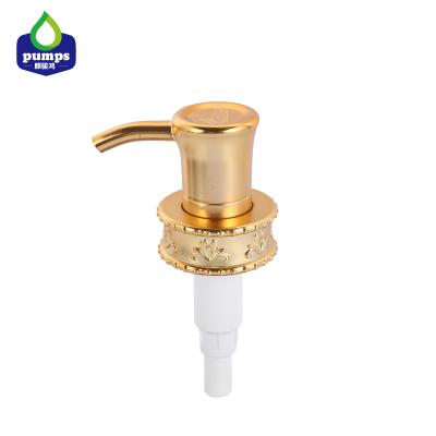 China Luxury Golden Color Lotion Dispenser Pump For Cosmetic Gel Or Shampoo Bottle 33/410 for sale