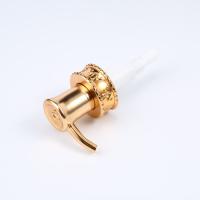 China Manufacture 33 410 Plastic Bottle Lotion Pump Soap Dispenser UV Coating Aluminum Matt Gold Collar for sale