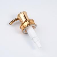 China Manufacture 33 410 Plastic Bottle Lotion Pump Soap Dispenser UV Coating Aluminum Matt Gold Collar for sale
