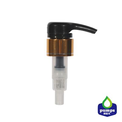 China Golden Color Aluminum 28mm Dosage 4cc Shampoo Bodycare Lotion Pump for sale