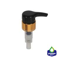 China Golden Color Aluminum 28mm Dosage 4cc Shampoo Bodycare Lotion Pump for sale