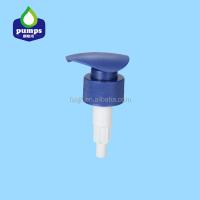 China Up Down Lock Plastic Lotion Pumps 1.2cc 33/410 Blue Non Spill for sale