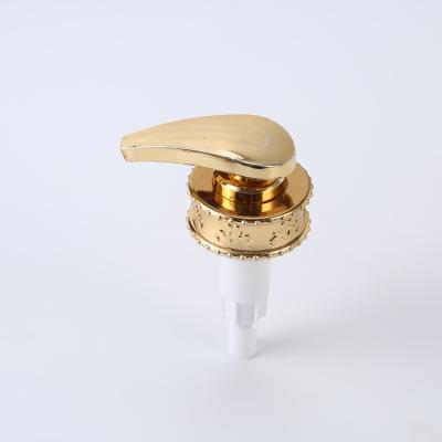 China 4 cc/T Cosmetic Lotion Pump Shampoo Bottle Aluminum Gold Dispenser Pump for sale