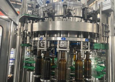 China 250ml Glass Bottle Beer Filling Capping Machine , Gas Cold Drink Bottle Filling Machine for sale