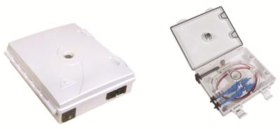 China Plastic fiber optical distribution box,150X120X37mm,wall-mounted,IP65,2pcs adaptor for sale
