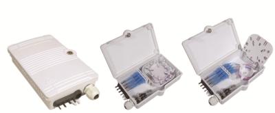 China Plastic fiber optical distribution box,191X120X44mm,wall-mounted,IP65,4pcs adaptor or 1x4 splitter for sale
