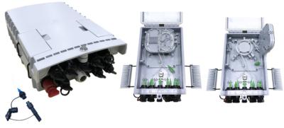 China Optical Fiber Distribution Box 274X175X82mm,wall-mounted(POLE-MOUNTED),IP65,8CORES,,support uncut,PRE-CONNECTION for sale
