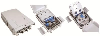 China Plastic fiber optical distribution box,274X175X82mm,wall/Pole-mounted,IP65,8 ADAPCORES/1x8 splitter,supporting uncut for sale