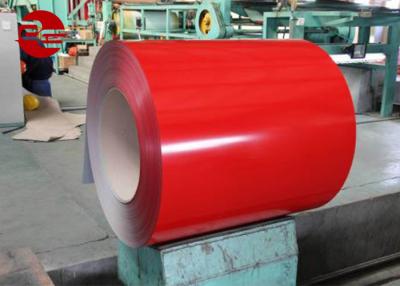 China 0.4mm PPGI Filmed Prepainted Galvanized Steel Coil With Red Color Coated for sale