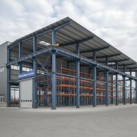 China Painted Steel Structure Warehouse Featuring Hot Rolled Steel Forming and Tie Beam Styles Round Pipe or Square Tube for Industrial Storage for sale