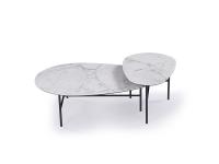 China ModernEdge Stainless Steel Ceramic Marble Coffee Table 430mm Height Scratch Resistant for sale
