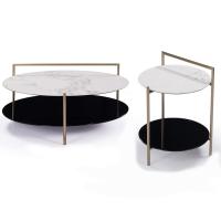 China Modular Lux Round Marble Side Table Ceramic Tray Style Coffee Table 1000mm for sale