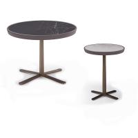 China Stellar Base Black Marble Coffee Table Ceramic Top Stainless Steel Frame 500mm for sale