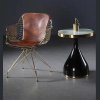 China Ethereal Oasis Nordic Side Table , Stainless Steel Marble Ceramic Coffee Table for sale