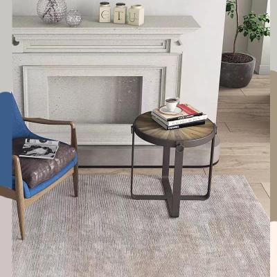 China Luna Cross Marble Side Table 500mm Round Ceramic Marble Stainless Steel Base for sale