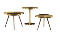 China Elegant SS Side Table Rose Gold Round Side Table Gleaming sleek for sale