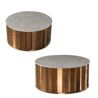 China WaveForm Ceramic Marble Coffee Table Round 900mm Stainless Steel Frame for sale