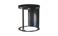 China Titanium Orbit Side Table φ500mm Stainless Steel Round Side Table with Black Titanium Finish for sale
