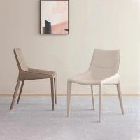 China Lux Leather White Metal Italian Style Dining Chairs Comfortable for sale