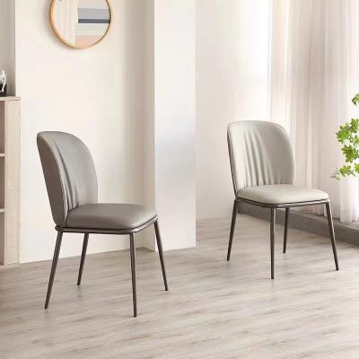 China PleatBack Steel Base Dining Chair 530x600x870mm Textured Black PU Leather for sale