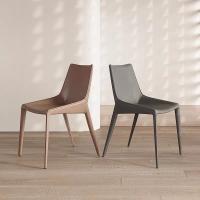 China Parallel Bar Leather Dining Chair 500x600x820mm Steel Frame B1035 for sale