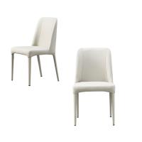 China SleekLeather Dining Chair Minimalist High Back 480x510x840mm PU Leather Steel Frame for sale