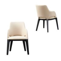 China Ash Wood PU Leather Dining Chair Simple Design 530x550x830mm for sale