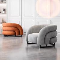 China Vibrant Rainbow Velvet Recliner Armchair 900x850x720mm Plush Fabric Leisure Chair for sale
