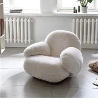 China CozyFur Flannel Fabric Lounge Chair 840x910x680mm Stainless Steel Frame Leisure Sofa for sale