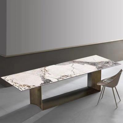 China Modern Ceramic Marble Dining Table 2000x1200x750 mm for 8 Persons for sale