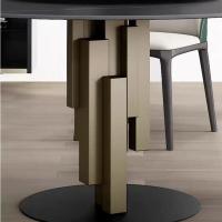 China Contemporary Ceramic Marble Dining Table 1350mm Stainless Steel Base Round for sale
