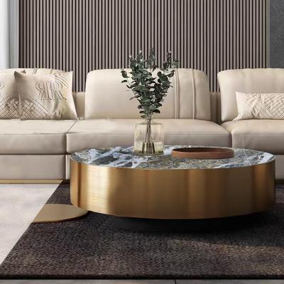 China Stainless Steel edge Ceramic Marble  Coffee Table for sale