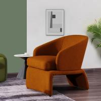 China CozyArc Woolen Velvet Leisure Chair 600x490x700mm Bent Wood Frame Armchair for sale