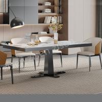 China Exquisite Cross Base Ceramic Marble Dining Table 2200x1000x750mm with Frame Insert for sale