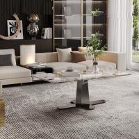 China Ceramic Marble Coffee Table with Cross Base 1300x700x450mm Modern Living Room Furniture for sale
