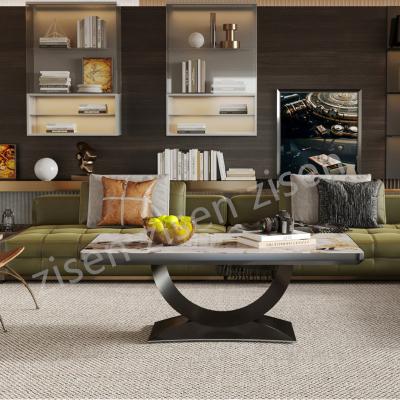 China Insert Ceramic Marble Fusion Coffee Table 1300x700x450mm Stainless Steel for sale