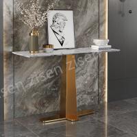 China Ceramic Marble Cross Console Table 1200x450x760 mm Stainless Steel Base for sale