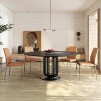 China Round Birdcage Shape Stainless Steel Marble Dining Table  Pedestal Artistic for sale